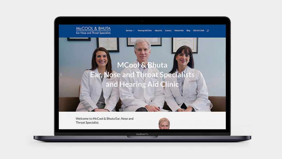 McCool & Bhuta ENT Website | Shawn Wright Graphic Design